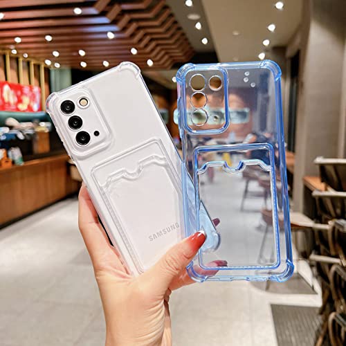 Tuokiou Compatible with Samsung Galaxy S20 Phone Case,Camera Lens Protection Card Holder Soft Shockproof Wallet Case for Galaxy S20 Case 6.2 Inch (Clear)