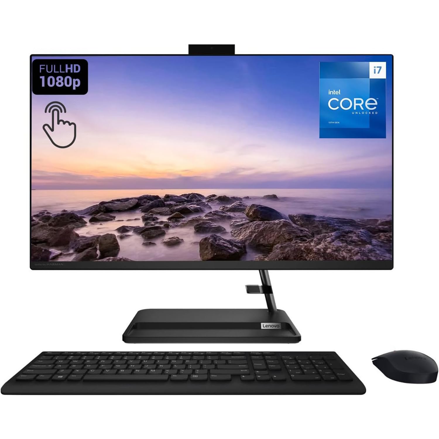 Lenovo 2023 IdeaCentre Newest All-in-One Business Desktop, 27" FHD Touchscreen, Intel Core i7-13620H, 64GB RAM, 2TB SSD, Webcam, HDMI, Wi-Fi 6, Wireless Mouse & Keyboard, Windows 11 Pro