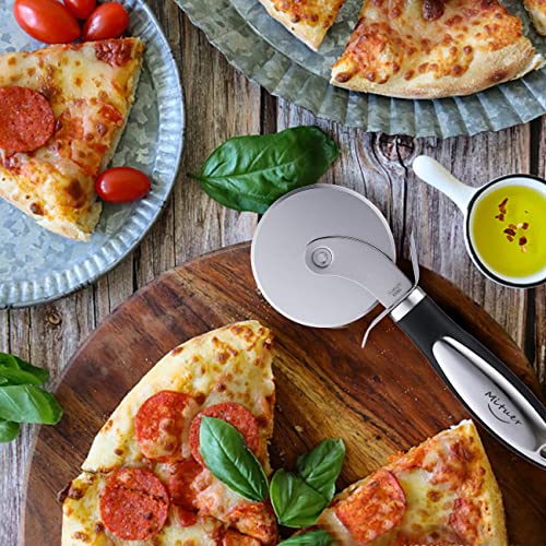 Pizza Cutter Wheel,Mituer 8.2 inch Super Sharp Pizza Cutter, Pizza Slicer With Non-Slip Handle, Stainless Steel Pizza Wheel Cutter, Dishwasher Safe