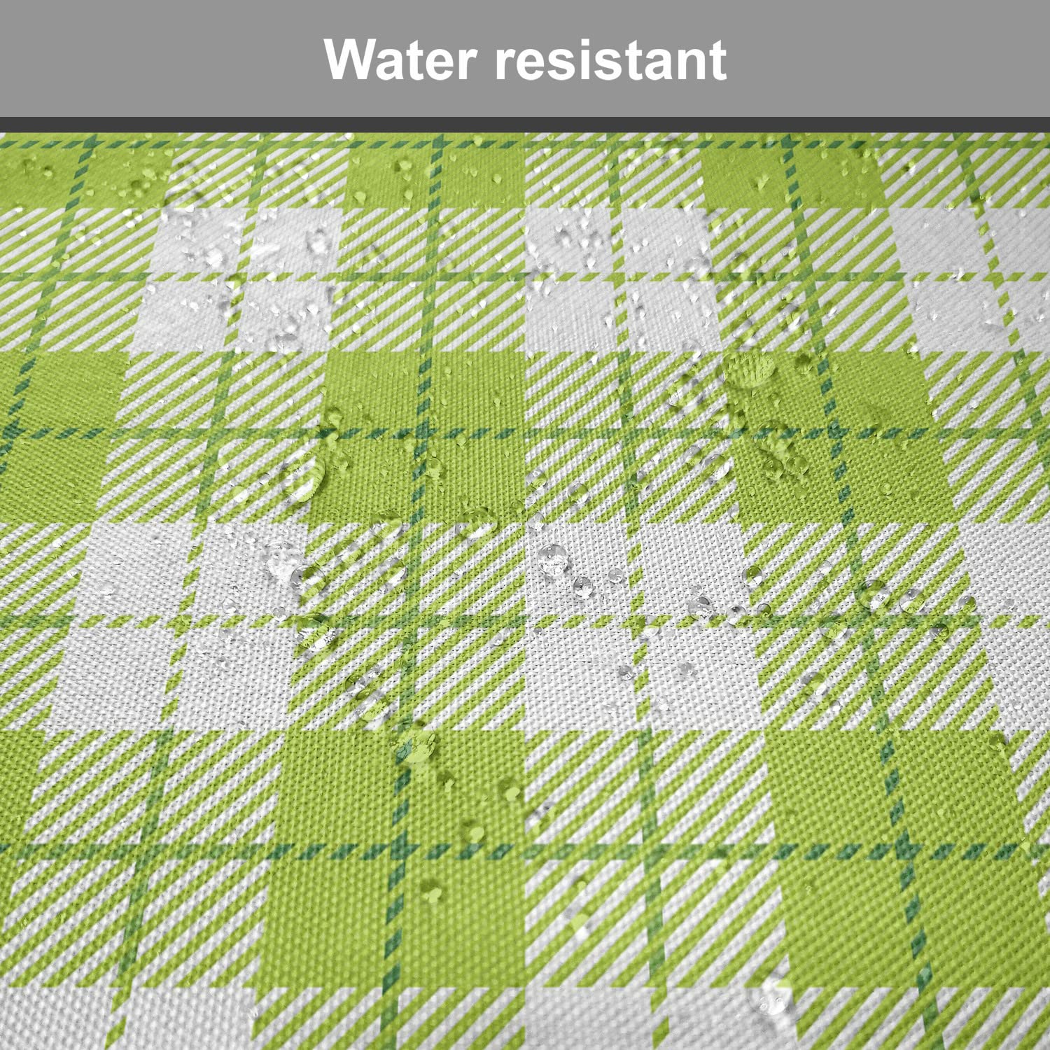 Lunarable Plaid Chair Seating Cushion Set of 2, Retro Style Vibrant Green Pattern with Traditional Irish Scottish Design, Anti-Slip Seat Padding for Kitchen & Patio, 16"x16", Yellow Green White