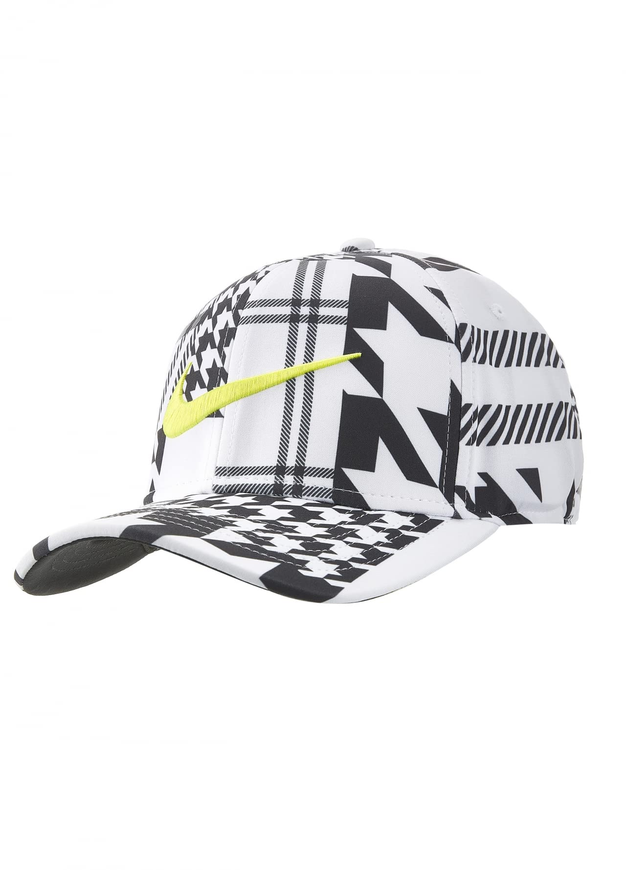 Nike AeroBill Classic99 Printed Strapback Golf Hat Cap (White/Anthracite/Volt)