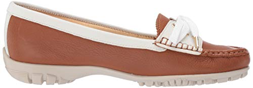 MARC JOSEPH NEW YORK Women's Golf Leather Made in Brazil Liberty Performance Fashion Shoe Moccasin, tan Grainy, 10 B(M) US