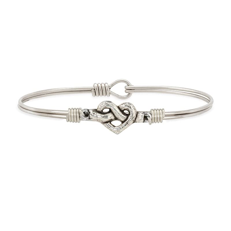 Luca + Danni Everlasting Love Bangle Bracelet For Women - Silver Tone Petite Size Made in USA