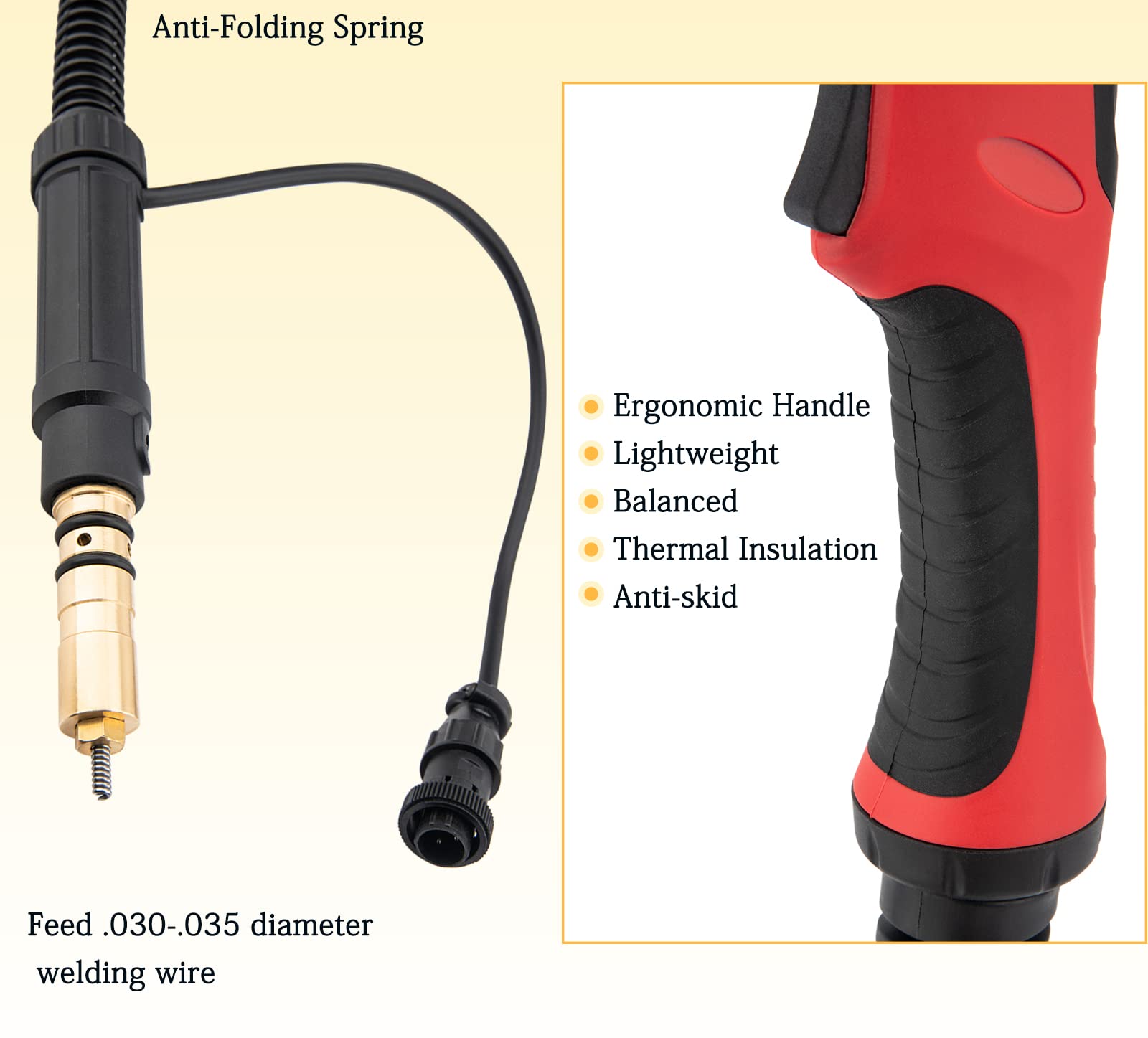 MIG Welding Gun Torch Stinger, Flexible MIG Gun 100A 10ft Compatible with Miller M-100 M-10#248282 - Mig Welder Stinger