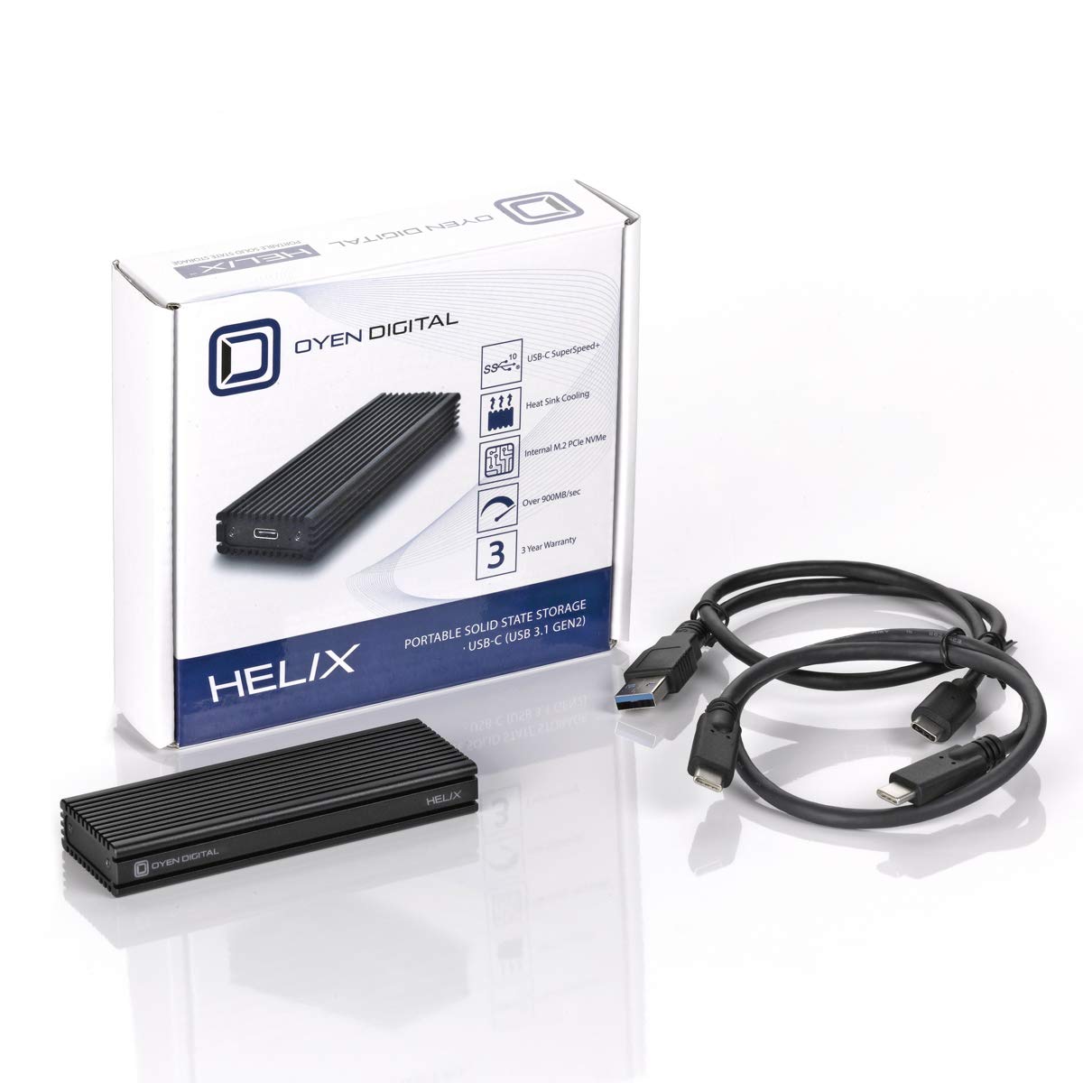 Oyen Digital Helix 8TB USB-C (USB 3.2 Gen2) NVMe Portable SSD, Up to 950 MB/S (M2-P8-8T-BK)