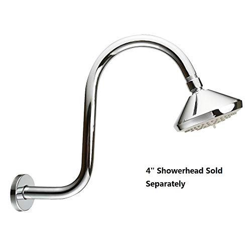 Purelux Goose Neck Shower Arm Water Outlet PJ1201 Made of Stainless Steel, Chrome Finish Showerhead Extension