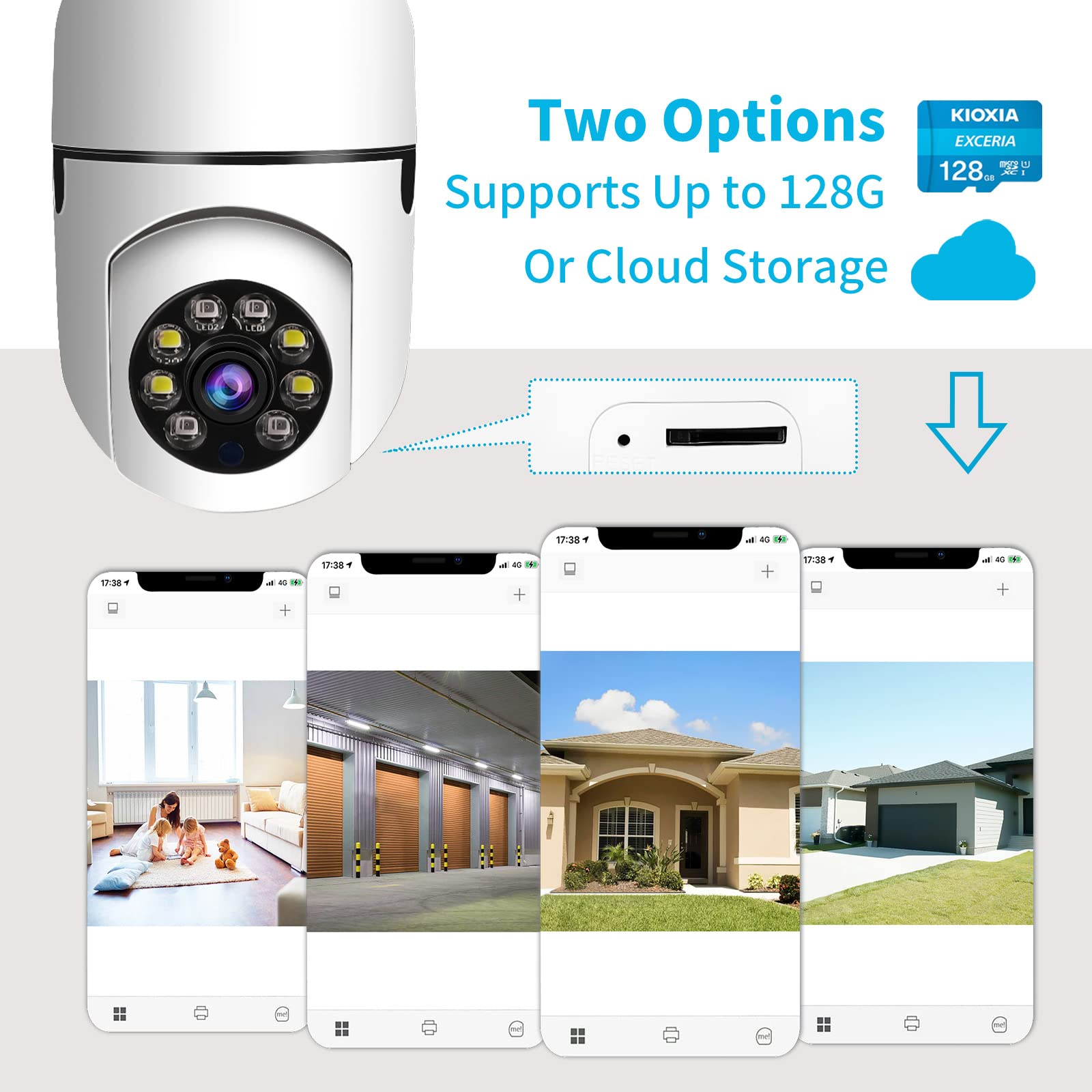 P Panoraxy Wireless Home Indoor Security Camera with Plug, 360° View 2.4G WiFi Baby Dog Camera, Motion Detection, Auto Tracking, Dual-Way Talk, HD 1080P Pan Tile Full Color Night Vision