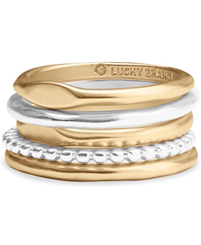 Lucky Brand Basic Two Tone Ring Stack (Multi Size)