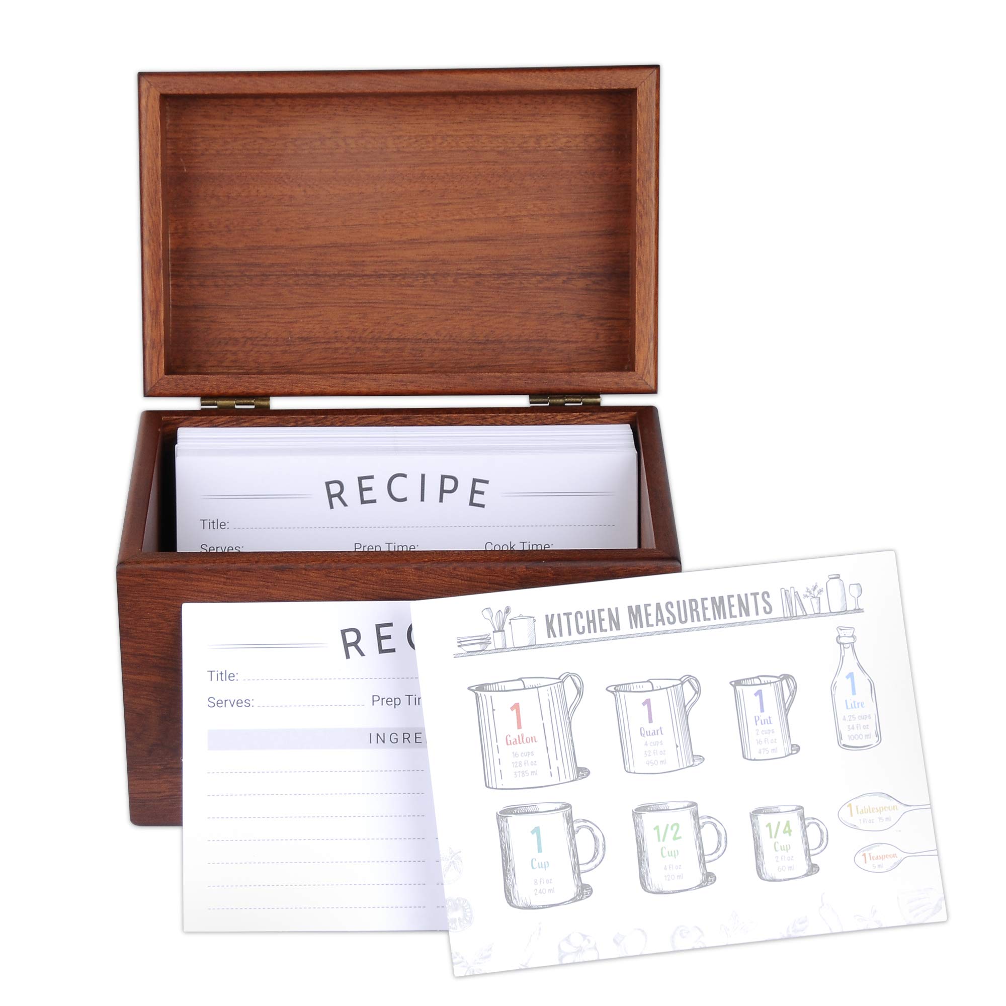 Modern Recipe Cards (Set of 60) - 4x6β Double Sided Premium Thick Card Stock w/Bonus Measuring Chart and PVC Card Protector (4 x 6 inches)