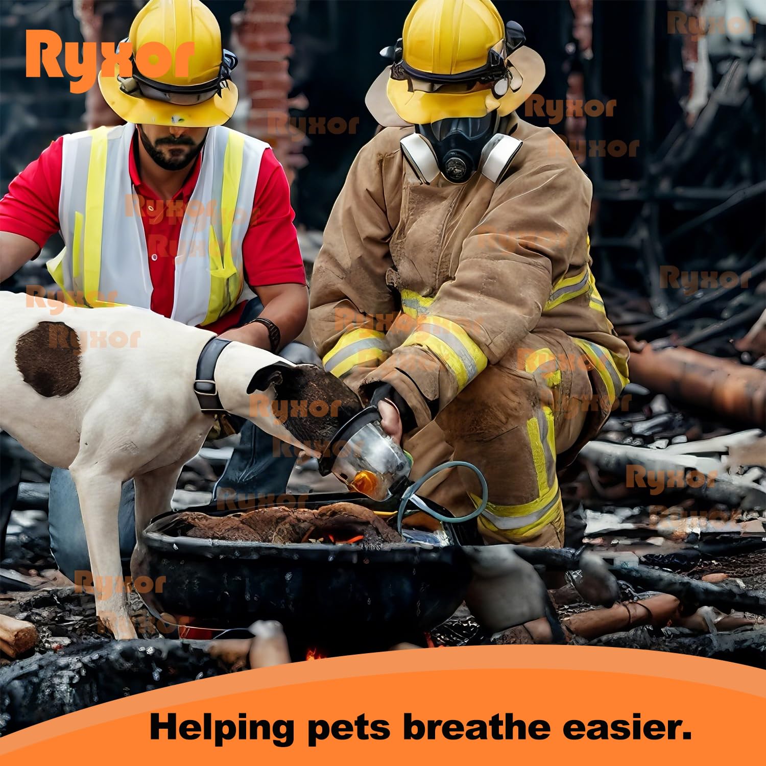 Ryxor Dog Oxygen Mask Set - 5 Sizes, 7 Feet Tubing - Veterinary Designed Breathing Aid for Dogs & Cats - Helps Relieve Breathing Distress from CHF, Tracheal Collapse, Asthma - Vet, EMS, Use(Green)