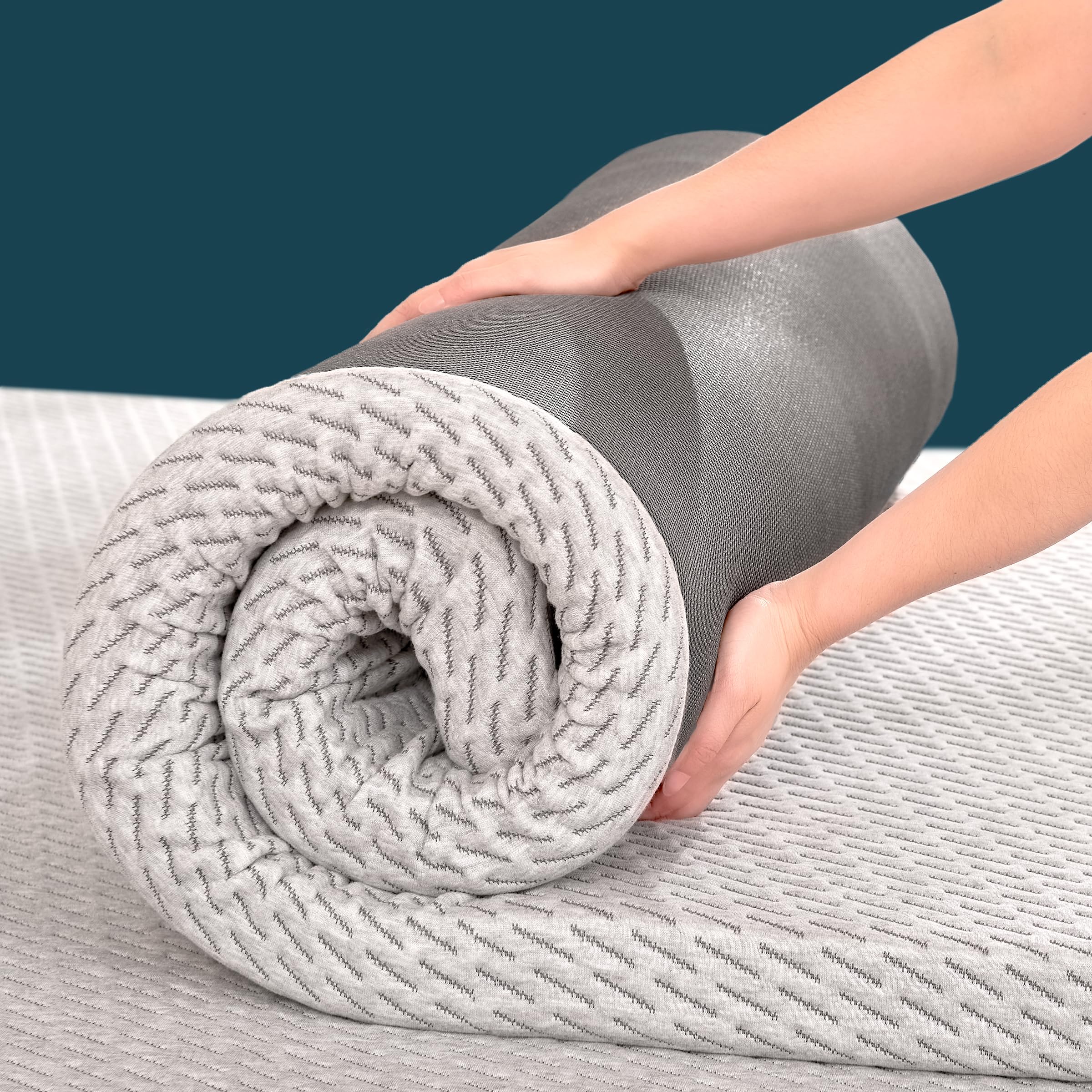 SyMax 4 Inch Memory Foam Mattress Topper Queen Size Bed Cool Gel Memory Foam Mattress Topper Medium Firm Support for Pressure Relief High Density Foam Topper with Removable & Washable Cover Queen
