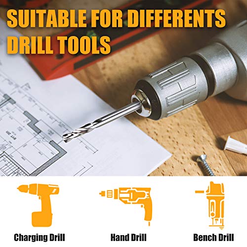 PLG2SUPT 1/4 inch Pilot Drill Bit High-Speed Steel Bit HSS for Hole Saw Arbor 12pcs Use in Wood, Metal.