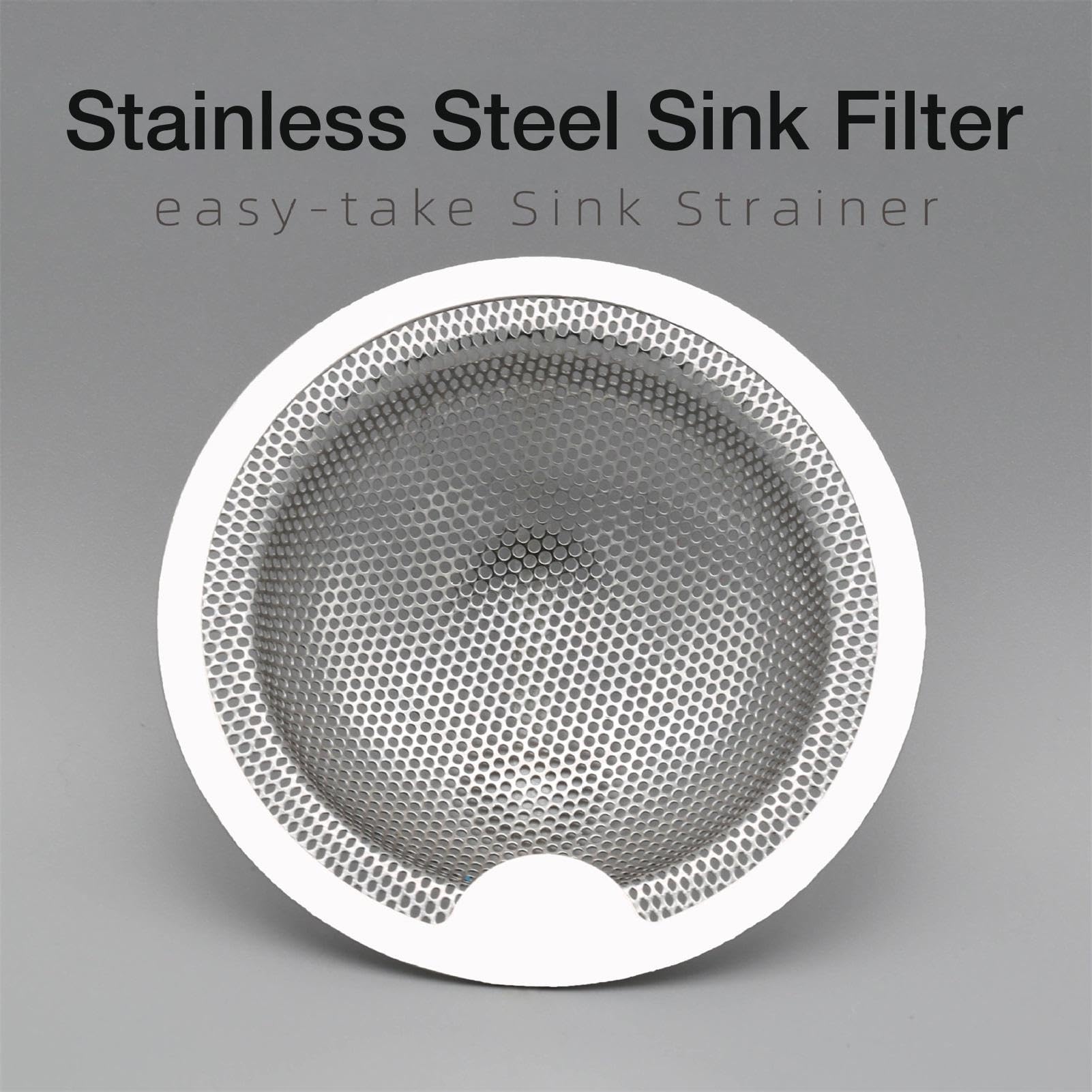 Stainless Steel Slop Basket Filter Trap - Bathroom Sink Drain Strainer | Bathtub Shower Drain Hair Trap | Kitchen Sink Drain Strainer | Mesh Metal Sink Strainer Kitchen Drain Strainer with Rim