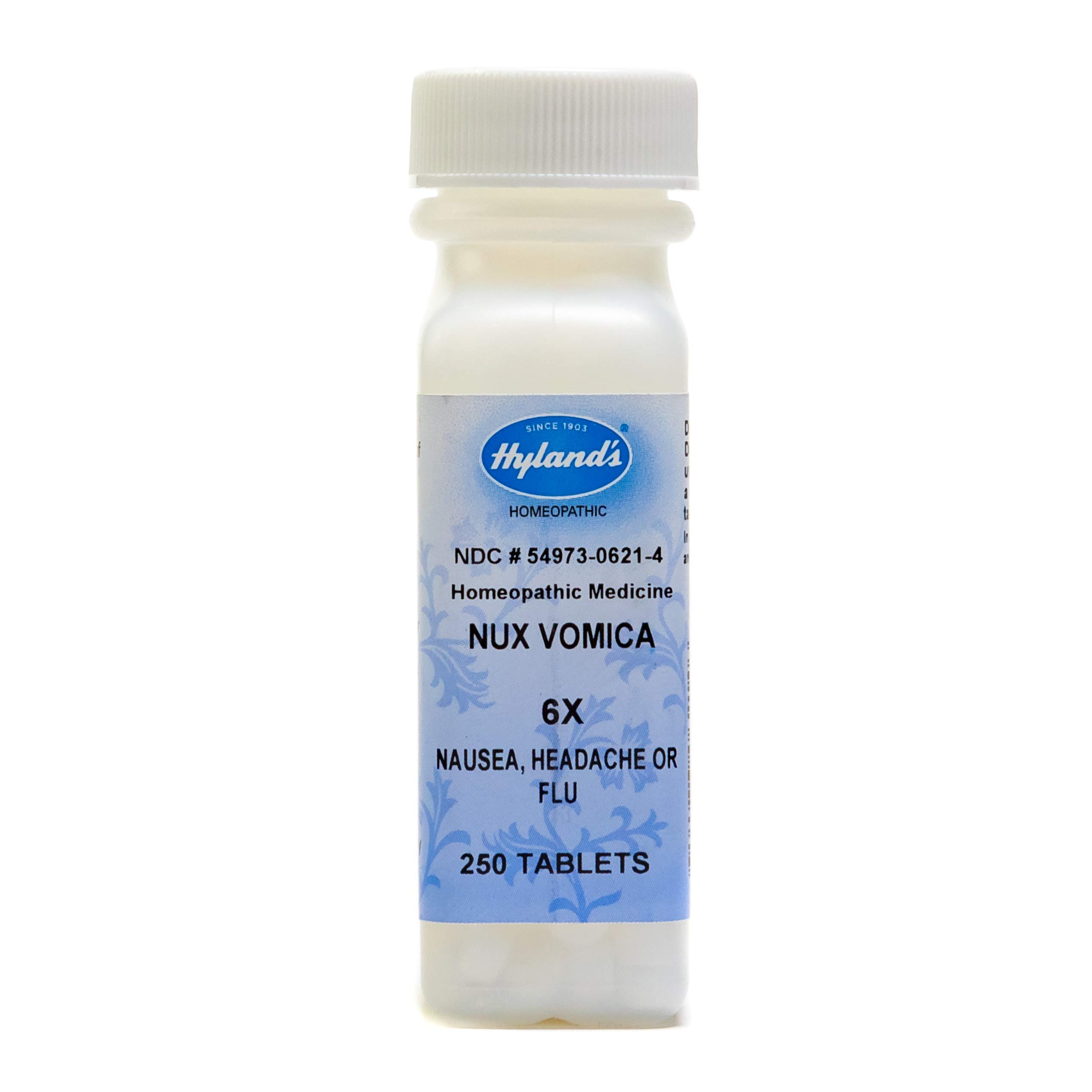 Hyland’s Nux Vomica 6X Tablets, Natural Homeopathic , Relief of Nausea, Headache or Flu, 250 Count