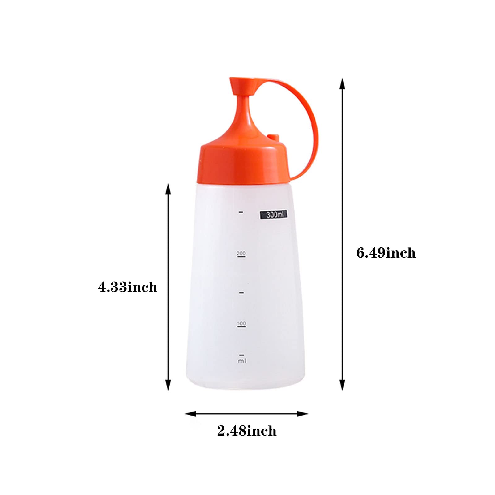 Lpdphanxfkx Condiment Squeeze Bottles, 5 Packs Plastic Condiment Squeeze Bottles Set, Multipurpose Sauces Contains with Tip Cap Size 300ml for Barbecue Ketchup Dressing Syrup Arts Crafts