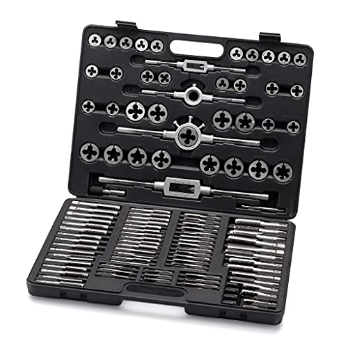 Segomo Tools 110 Piece Hardened Alloy Steel SAE Tap And Die Threading Tool Set With Storage Case | SAE Tap and Die Set | Rethreading Kit | Tap Set | Tap and Die Kit - TD110SAE