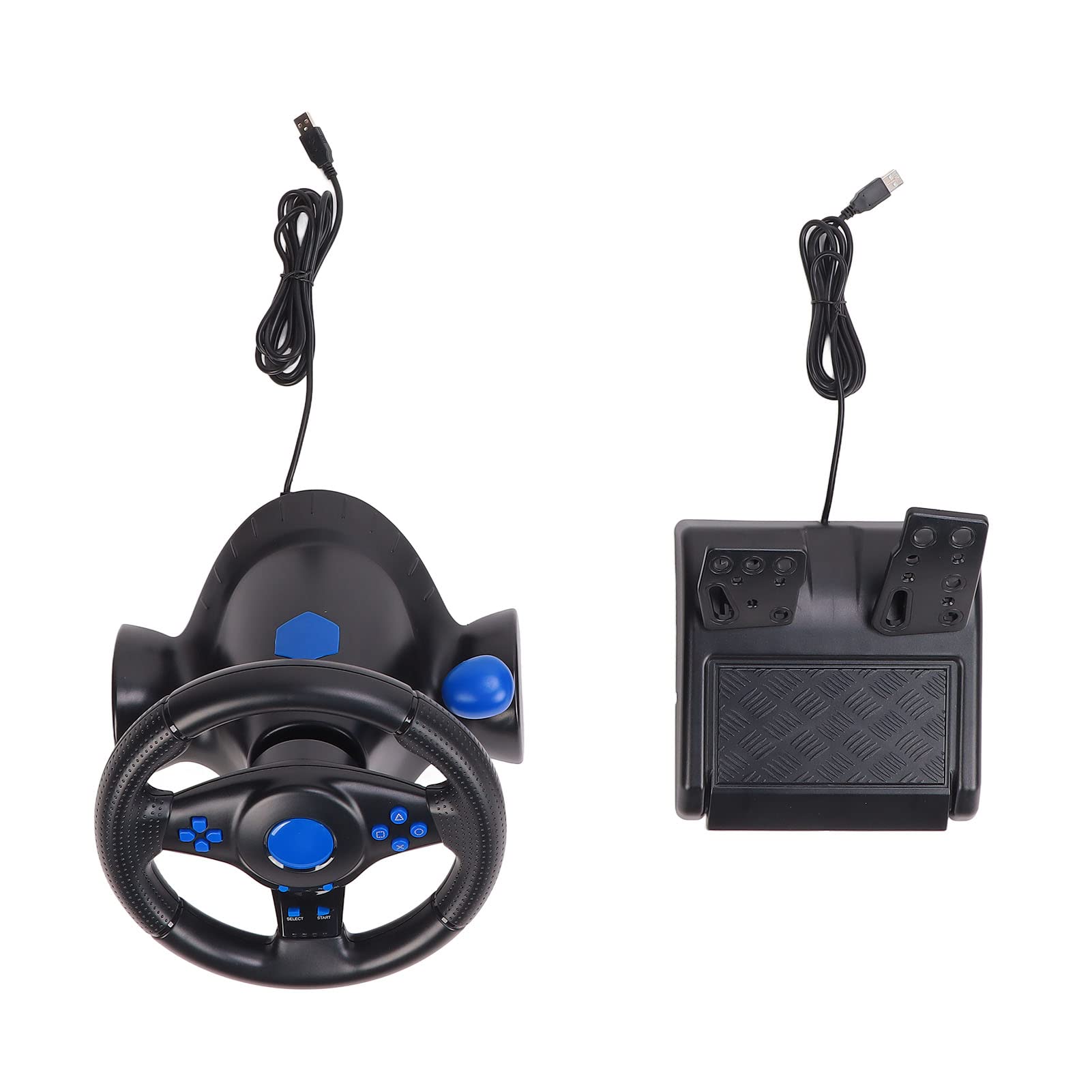 PC Steering Wheel, 180 Degree Rotation Programmable USB Racing Game Wheel, with Spring Pedal, for PS4, for PS3, for XBOX One, for XBOX 360, for Switch, PC