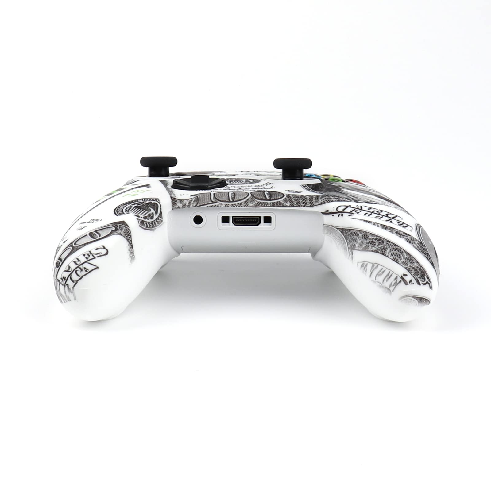 RALAN Controller Skins for Xbox Series, Anti Slip Silicone Protector Compatible for Xbox Series S/X Controller (Black Pro Thumb Grip x 8,Cat + Skull Cap Cover Grip x 2)