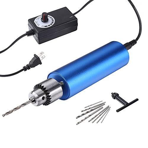 PlusRoc 0.3-4mm Mini Electric Hand Drill With 3-12V DC Variable Speed Control Power Adapter, Portable Handheld Drill For Crafting PCB Resin