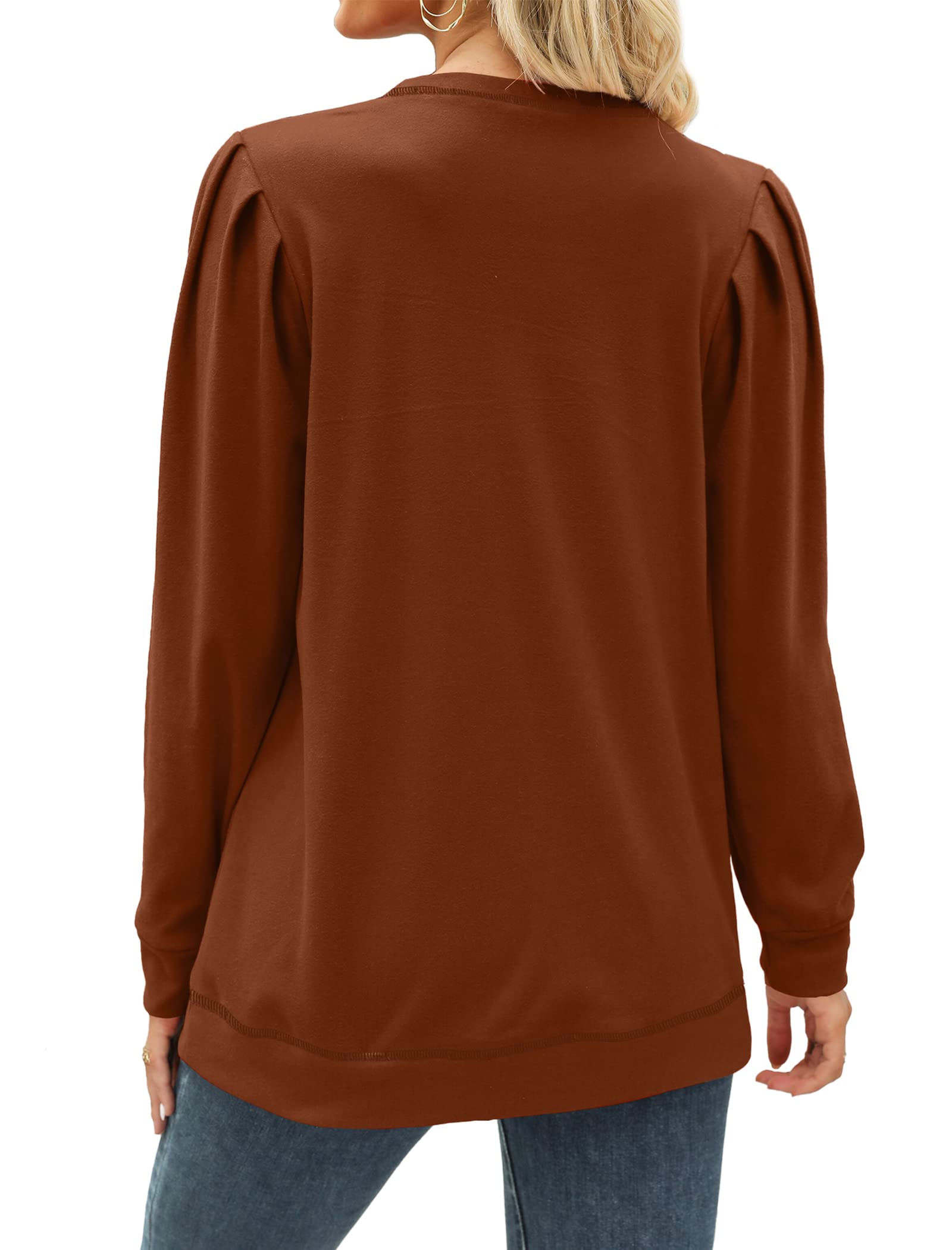 Long Sleeve Shirts for Women Dressy Casual Fall Tops 2023 Trendy Gray M