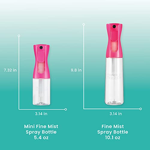 TANGLE TEEZER Fine Mist Spray Bottle, Continuous Mist for Detangling and Hairstyling, Travel Size 5.4 oz, Pink