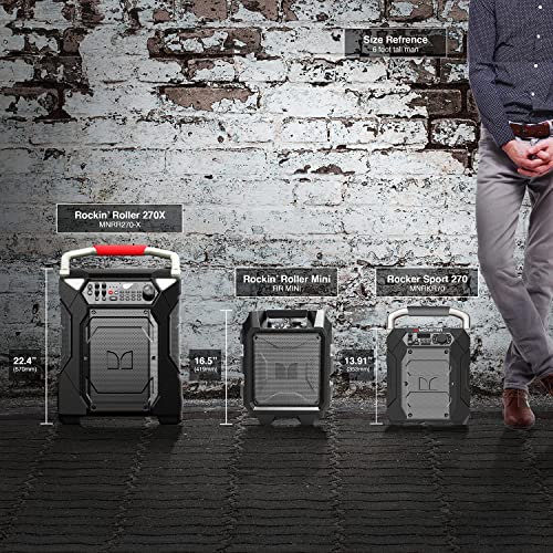 Monster Rocker 270 Sport Portable Indoor/Outdoor Wireless Speaker - Black/Slate (Renewed)