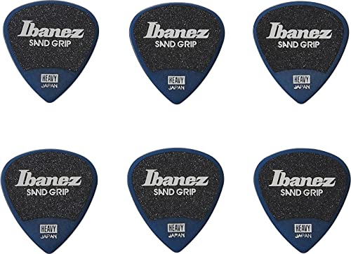 Ibanez PPA16HSG Wizard Series, Sand Grip Picks 6 Pack 1.0mm (PPA16HSGDB),Dark Blue