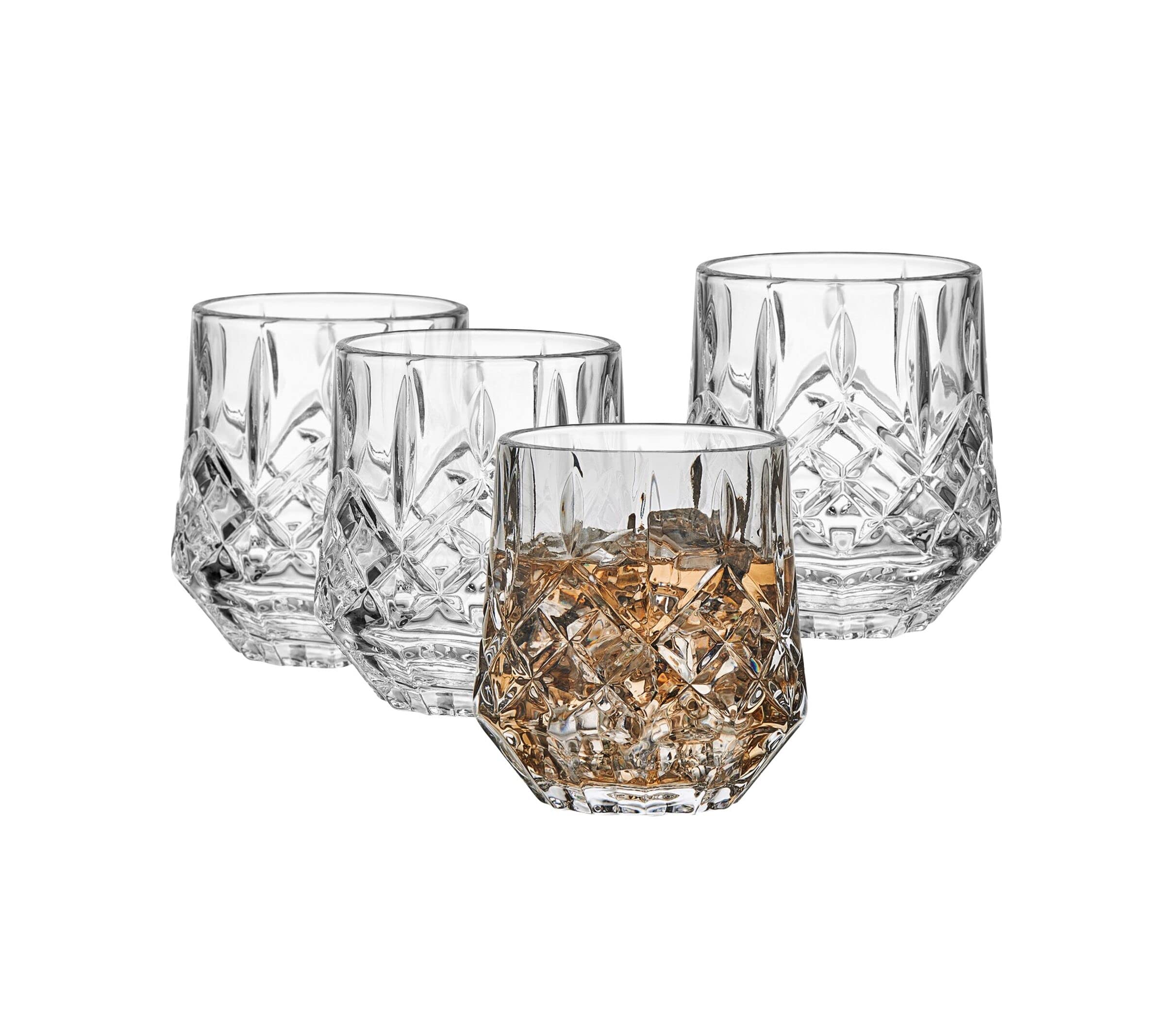 Mikasa Wesley Double Old Fashioned Whiskey Glasses, Set Of 4, 11 Ounce, Clear