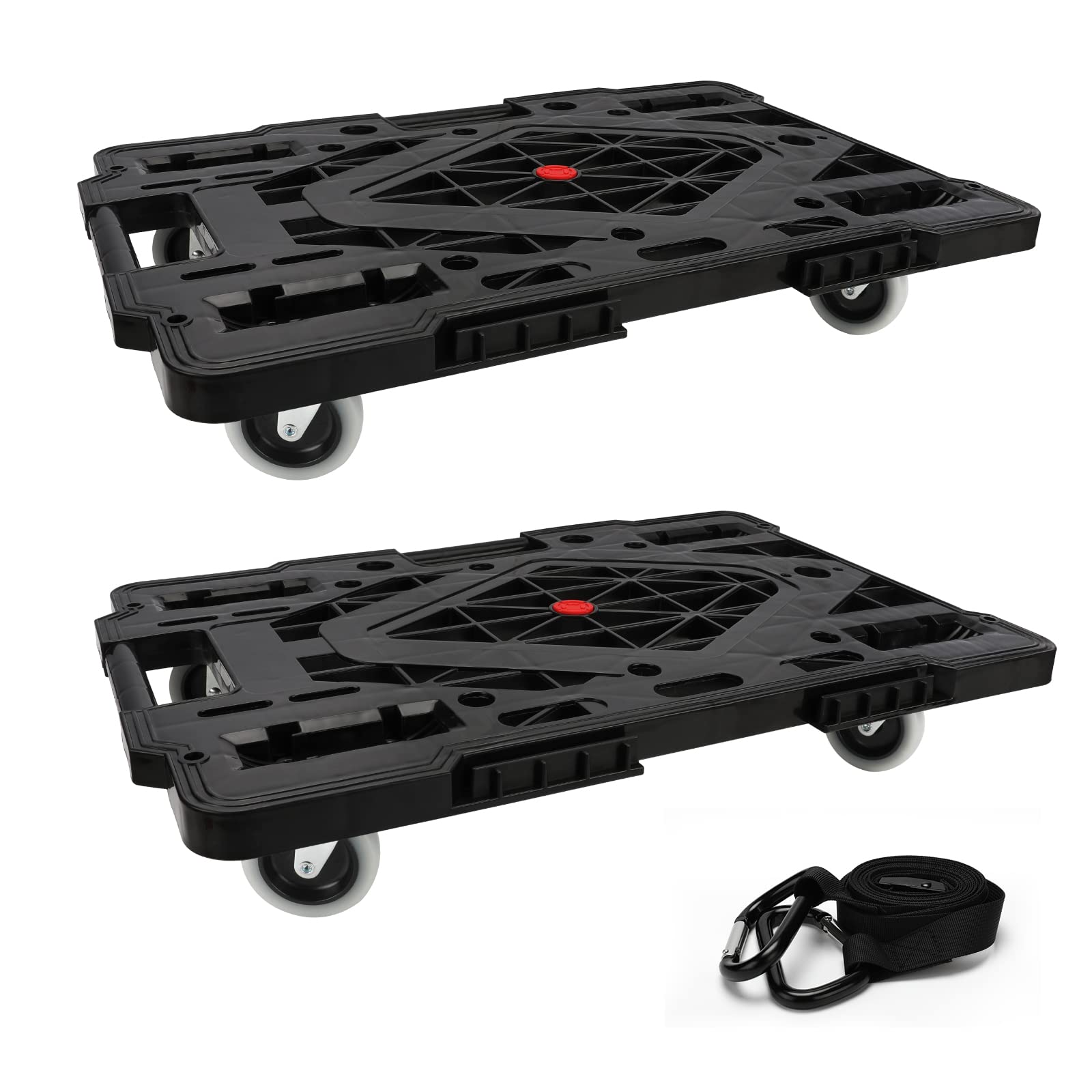 Nellyke Furniture Movers Dolly Furniture Movers with Wheels, Portable Moving Rollers Leg Dollies for Heavy Furniture, 4 Wheels Small Flat Dolly, 1760 Lbs Capacity, 2 Pack, Black…