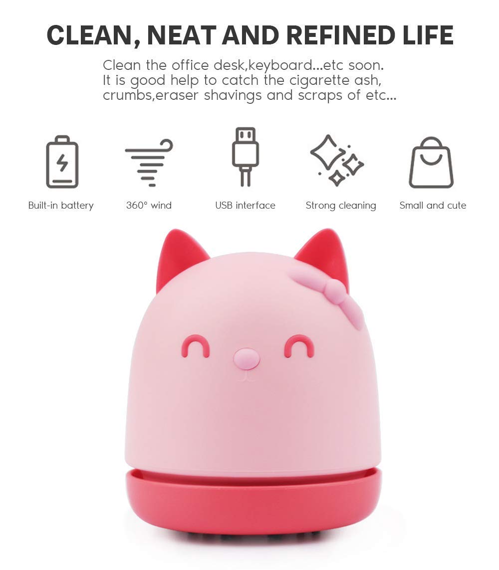 Kikunum Portable Vacuum Cleaner Mini Vacuum Collector,High Efficiency Detachable Mini Vacuum Cleaner USB Charging, No Dead Angle Cleaning, Best for Cleaning Dust/Crumbs/Computer Keyboard