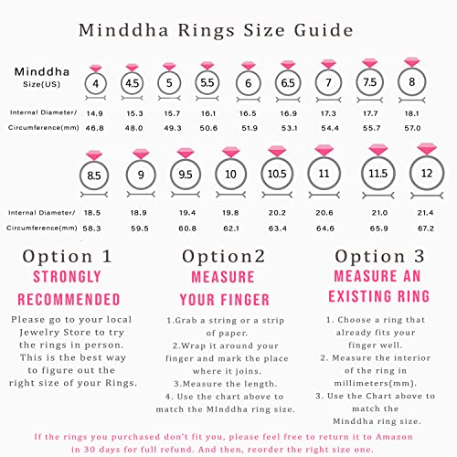 MINDDHA 925 Sterling Silver Promise Rings β Real Sterling Silver Infinity Rings with a CZ Simulated Diamond, Stackable Engagement Bands, Gold Plated Options, Wedding Ring for Women and Men, Sizes 4-12