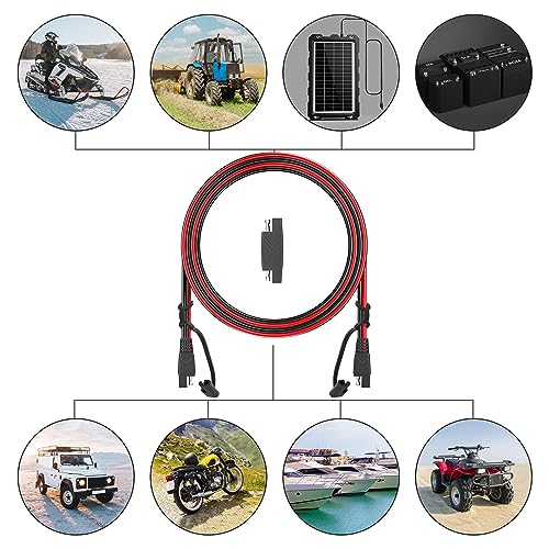 POWISER 3Feet SAE to SAE Extension Cable Quick Disconnect Connector 16AWG,for Automotive, Solar Panel Panel SAE Plug (3FT(16AWG))
