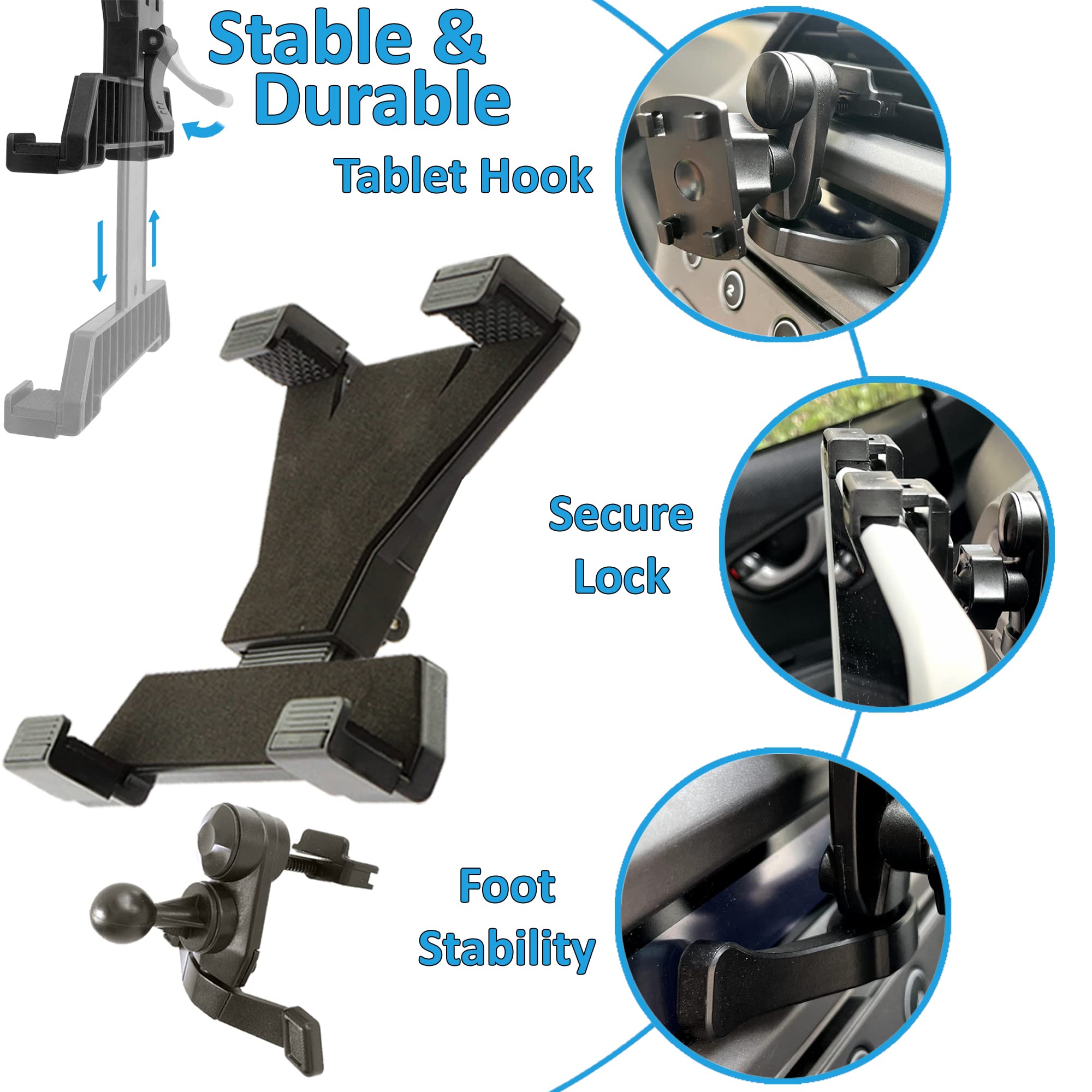 Randconcept - Car Air Vent Tablet Holder Car Mount, Universal Tablet Stand Car Mount Compatible with 7" - 10" Tablets iPad Pro Mini Air 2 Galaxy Tab Z Fold Kindle