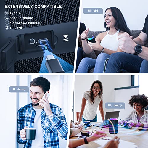 Portable Bluetooth Speakers Wireless Waterproof IPX7,Bluetooth Speakers with Lights,Speakers Bluetooth Wireless Loud with Bass,DSP TWS Pairing for 48W Stereo Bluetooth 5.1 Speaker Powerful Bass