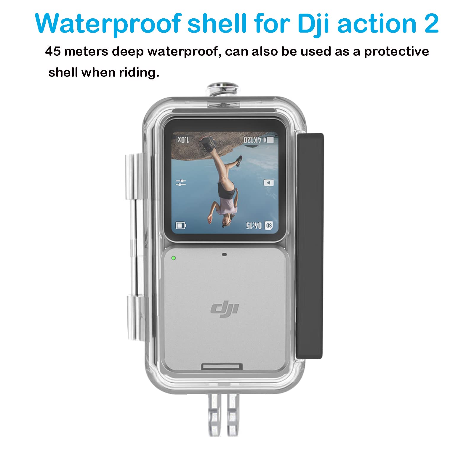 PellKing Accessories Kit for DJI Action 2,Including Hard Shell Carrying Case with Shoulder Belt,Tripod,360 Degree Rotation Backpack Clip,Head Strap,Screen Protector,Waterproof Shell,Silicone Sleeve