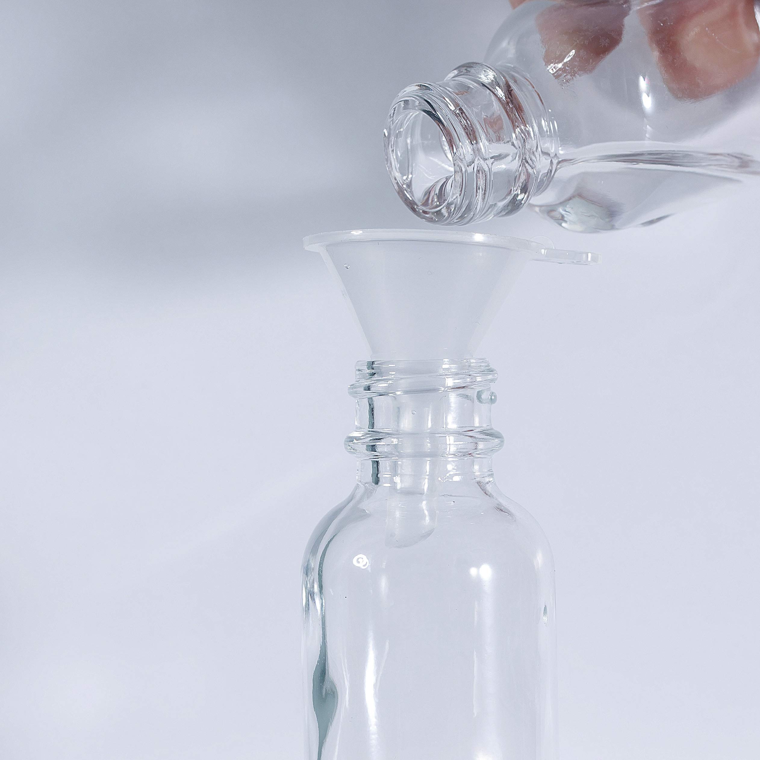 Poadool 6 Pack 1oz (30ml) Dropper Bottles, Tincture Bottles with Dropper, Clear Glass Boston Round Bottle with Glass Eye Dropper, 1ml Stronger Suction