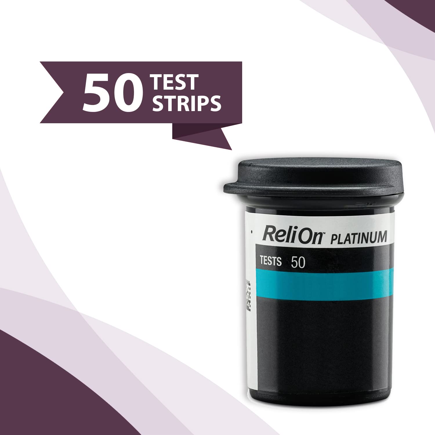 ReliOn Platinum Blood Glucose Test Strips, 50 Ct Bundle with Exclusive Look After Your Diabetes - Better Idea Guide (2 Items)
