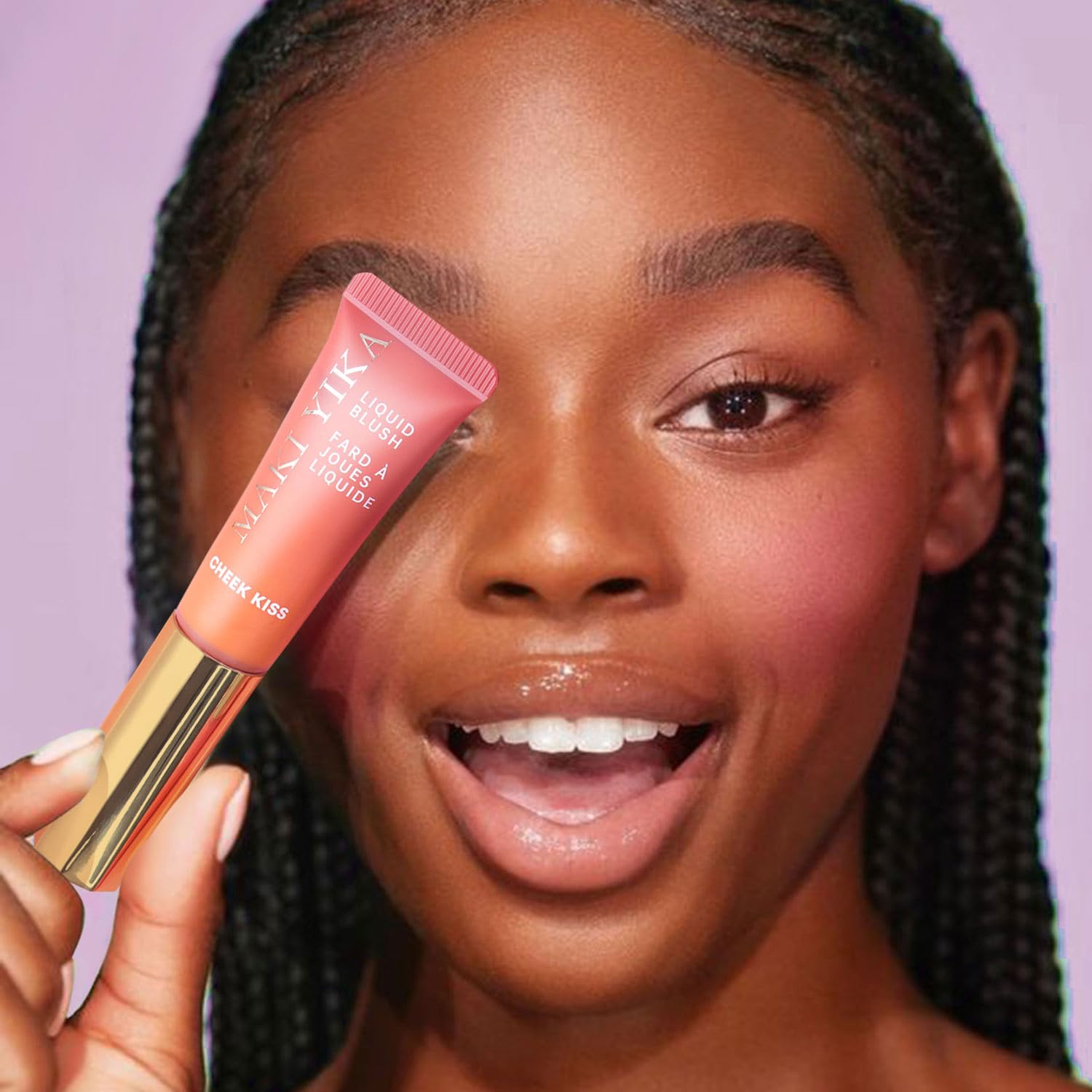 Liquid Blush Wand, Shimmer Face Blush Beauty Wand with Cushion Applicator, Lightweight Natural Pearl Finish, Smooth Creamy Fomula (6# glimmer pink)