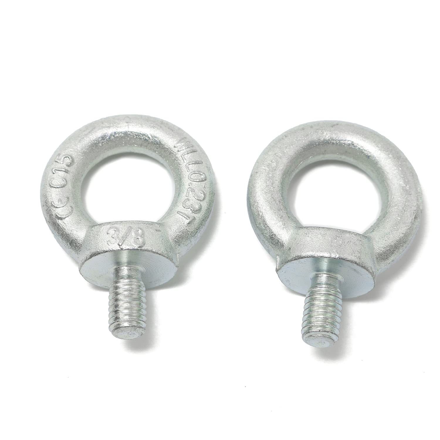 Pro Bamboo Kitchen 2pcs Carbon Steel Q235 Lifting Eye Nut 3/8"-16 x 7/10" Galvanized Iron Heavy Duty Eye Bolts Screws