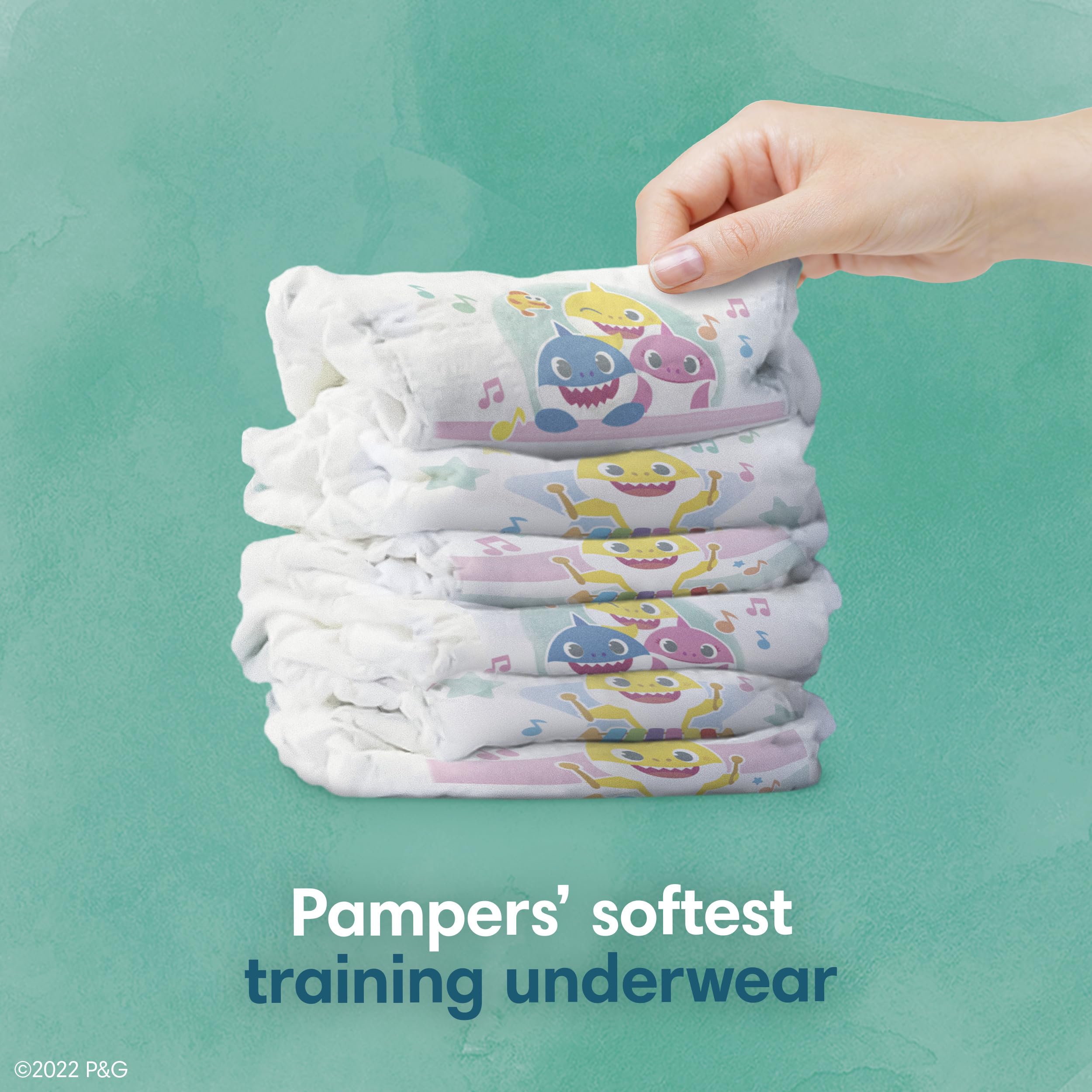 Pampers Pure Protection Training Pants Baby Shark - Size 3T-4T, 92 Count, Premium Hypoallergenic Training Underwear