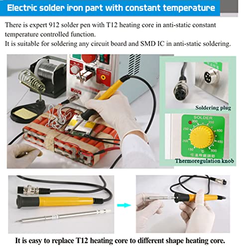 QHYXT 110V-220V Soldering Station Portable,3 in 1 709AD+ Battery Pulse Spot Welder,for 18650 Pack Welding + Lithium Welding Pen Machine,Induction Automatic Spot Welding Machine CE