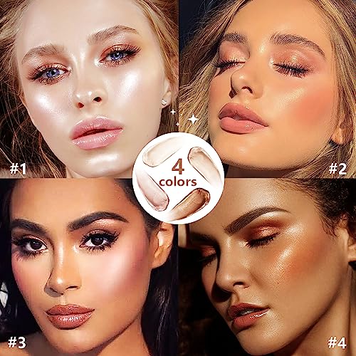 Liquid Highlighter Stick,Contour Highlighter Makeup Stick for Face Body,Moisturizing Waterproof Lightweight Cream Face Luminizer Illuminator,Natural Glossy Face Highlighter Makeup(#01-Moonlight)