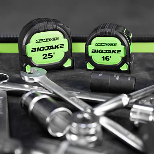 OEMTOOLS 25699 Big Jake 25’ Tape Measure, Electrician Tape Measure, Table Saw Tape Measure, Tape Measure with Magnetic Tip