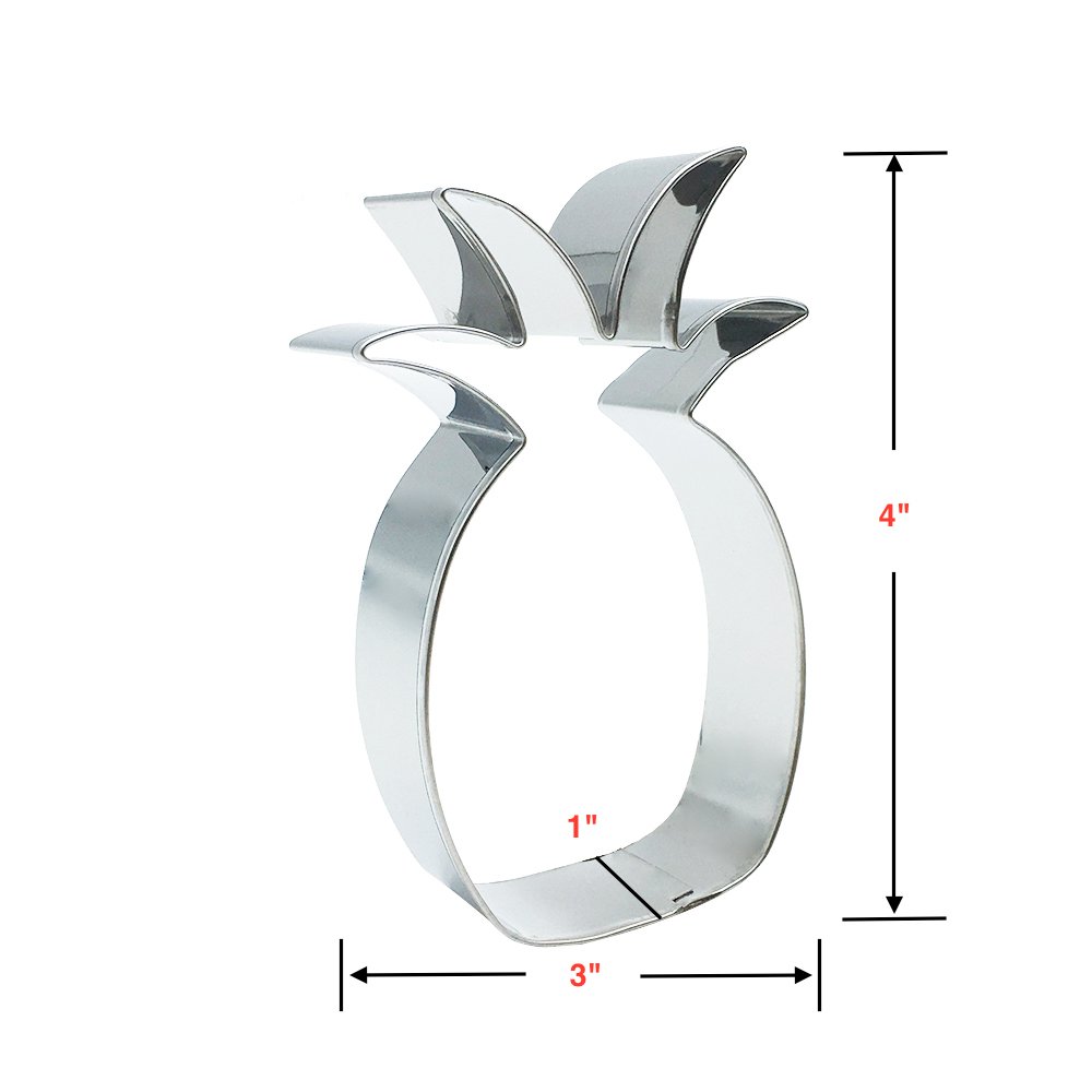 Mziart Pineapple Fruit Shape Stainless Steel Cookie Cutter Fondant Cutter Metal Cookie Molds Press