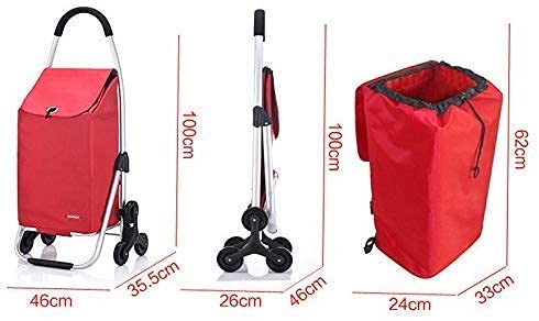 Shopping Trolley on Wheels Multi Function Shopping Cart Lightweight Trolley Tri-Wheel Stair Climbing Cart with Large Capacity Folding Storage Hand Trucks,Grass Green ,