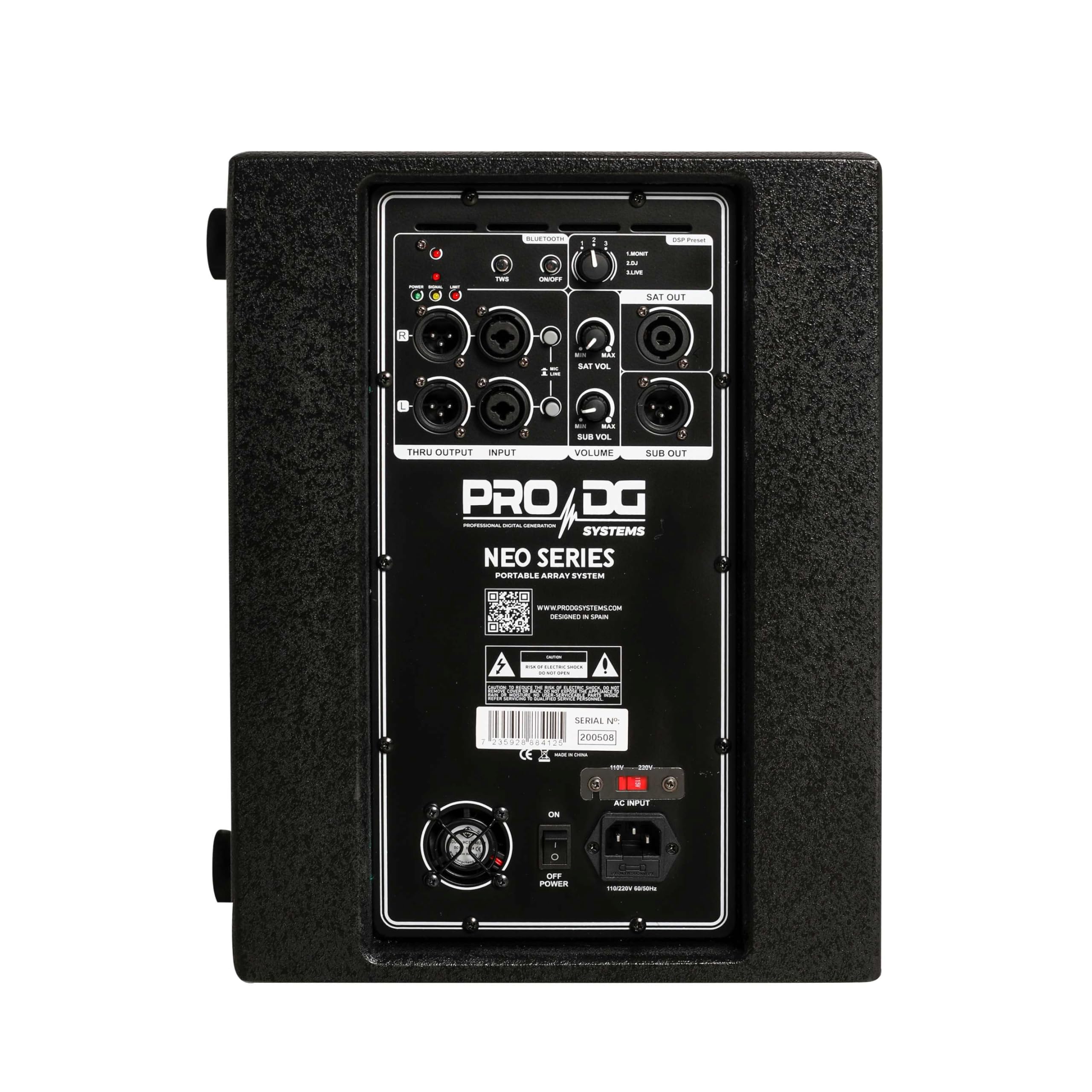 Pro DG NEO-1 2-Way Portable Array System 10" Sub 1840 Watts (Designed in Spain) with DSP, TWS Bluetooth, for Churches, DJ Gig, Live Band