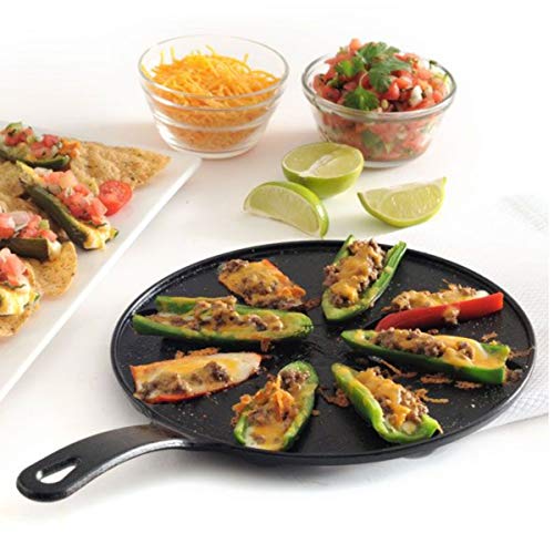 Norpro Pre-Seasoned Pepper Popper Pan, 9-inch, Black