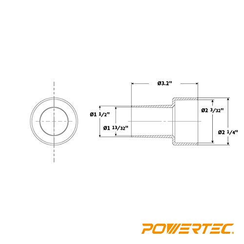 POWERTEC 70164 2-1/4" OD to 1-1/2" OD Reducer