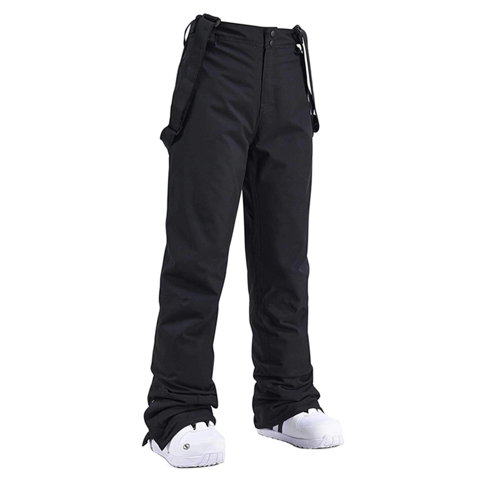 LULUZ Women's Ski Bibs Snow Pants Waterproof Insulated Winter Snowboard Outdoor Hiking Black