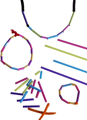 Multi-Colored Flexible Disposable Drinking Straws Bendable Extra Long Bendy Party Plastic Straws, 100 Count